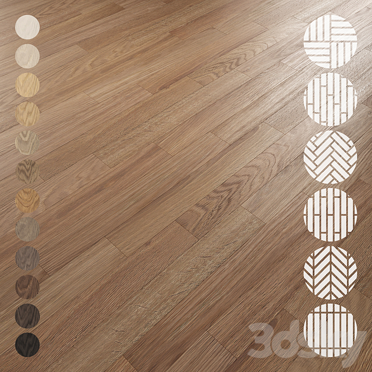 Oak Flooring Set 011 - Floor coverings - 3D model