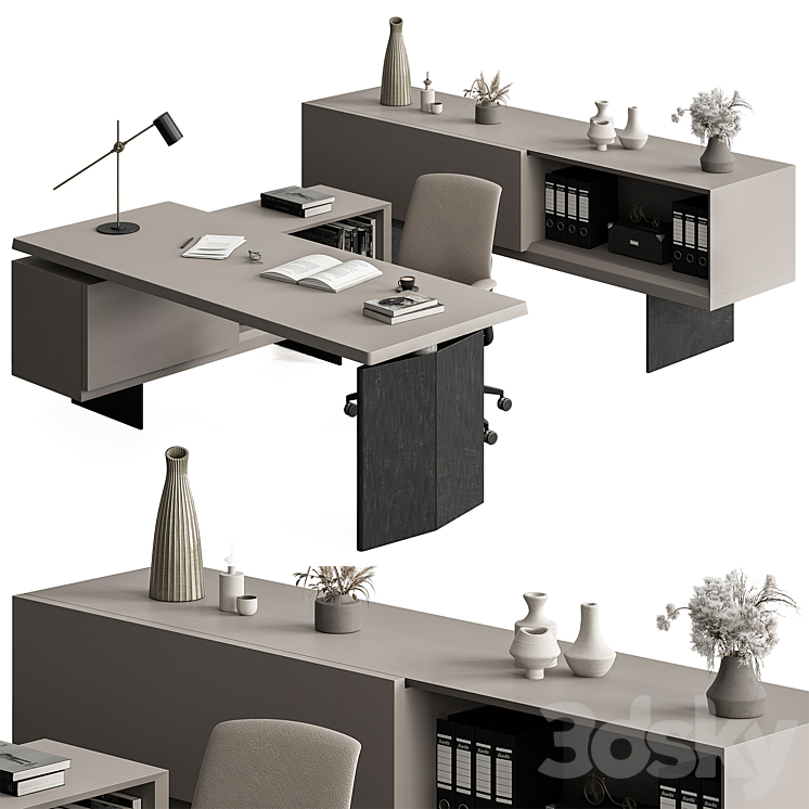 Manager Desk Set - Office Furniture 358 - Office furniture - 3D model