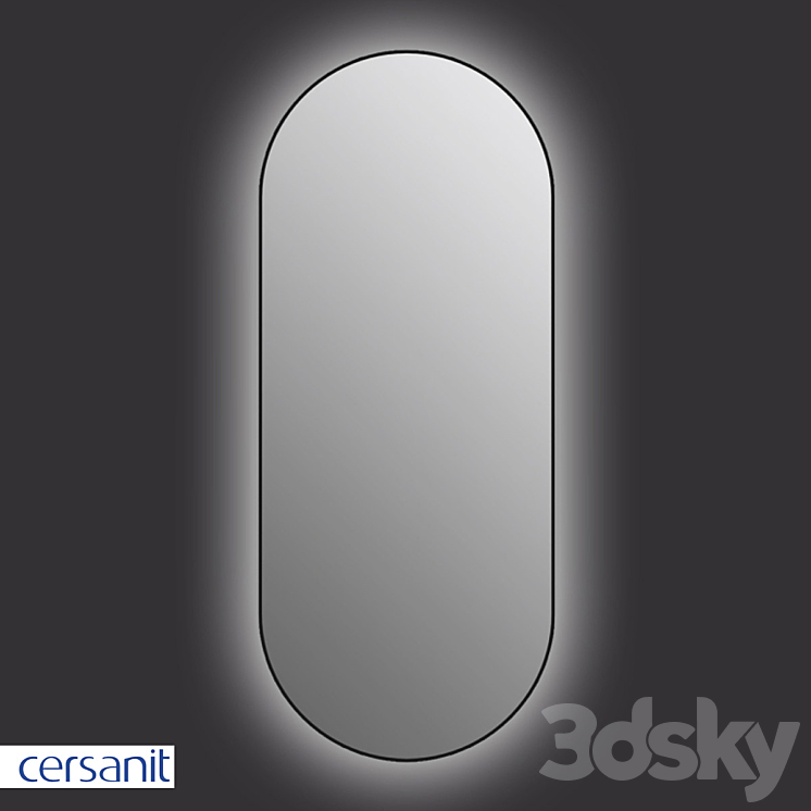 Mirror Cersanit ECLIPSE smart 50x122 with backlight oval in black frame ...