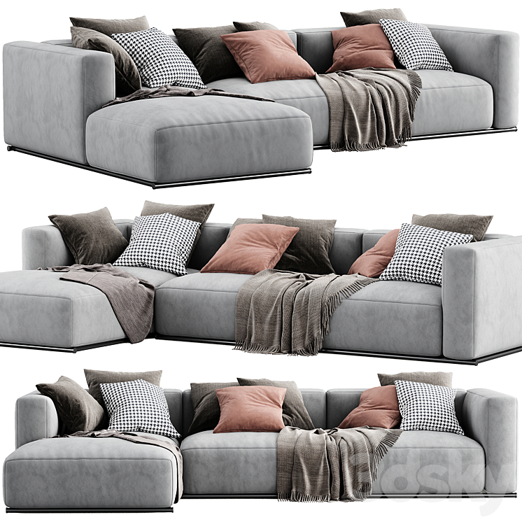 Poliform Shangai Chaise sofa - Sofa - 3D model