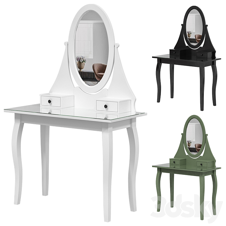 IKEA - HEMNES Dressing table with mirror - Dressing table - 3D model