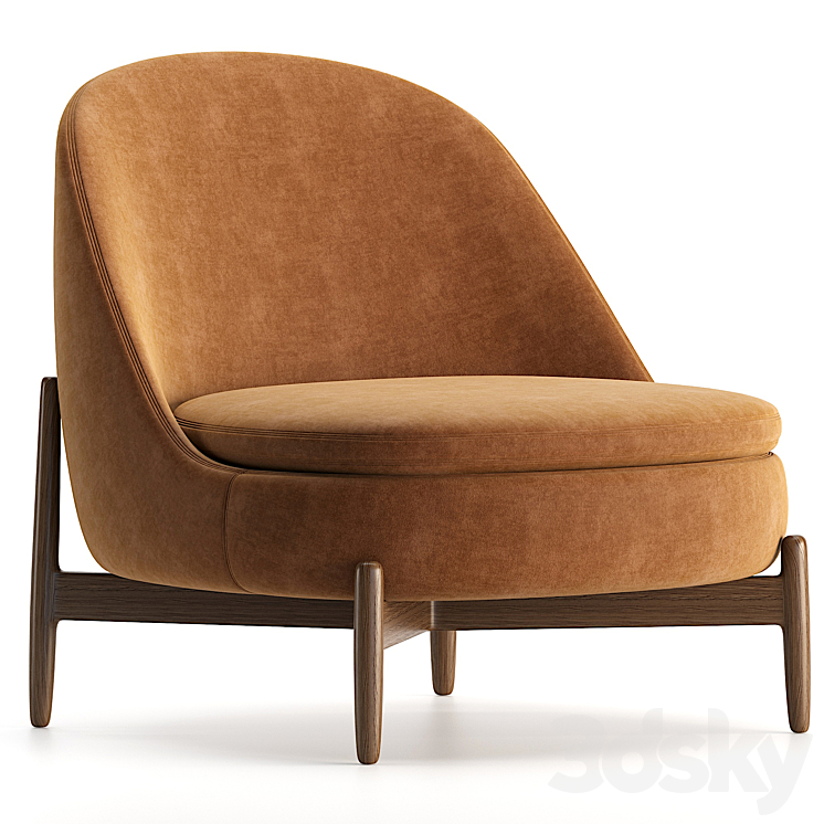 Sendai Easy Chair / Minotti - Arm chair - 3D model