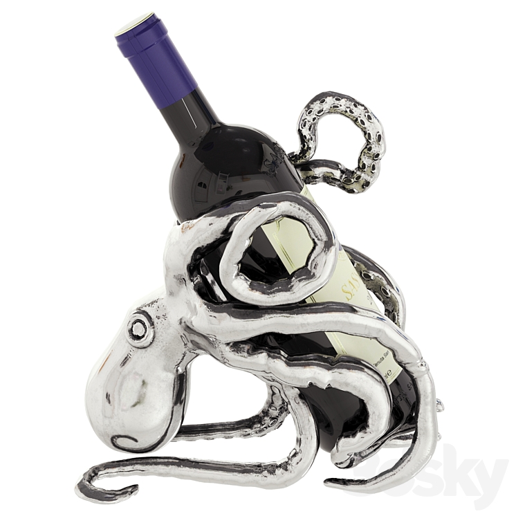 Chrome Octopus - Tableware - 3D model