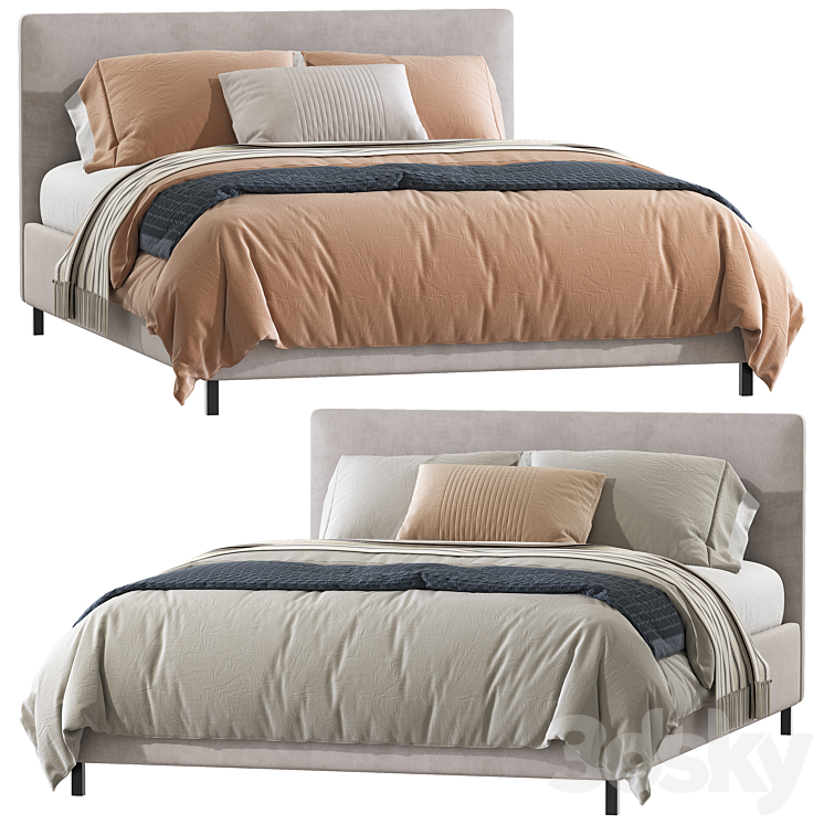 Double bed 120 - Bed - 3D model