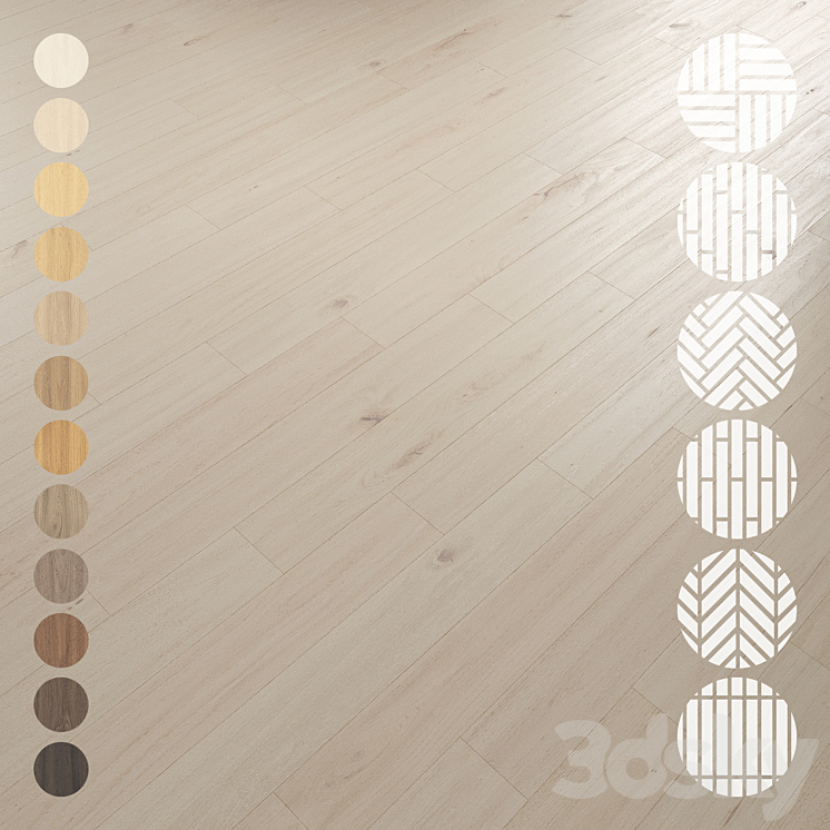 Oak Flooring Set 041 - Floor coverings - 3D model