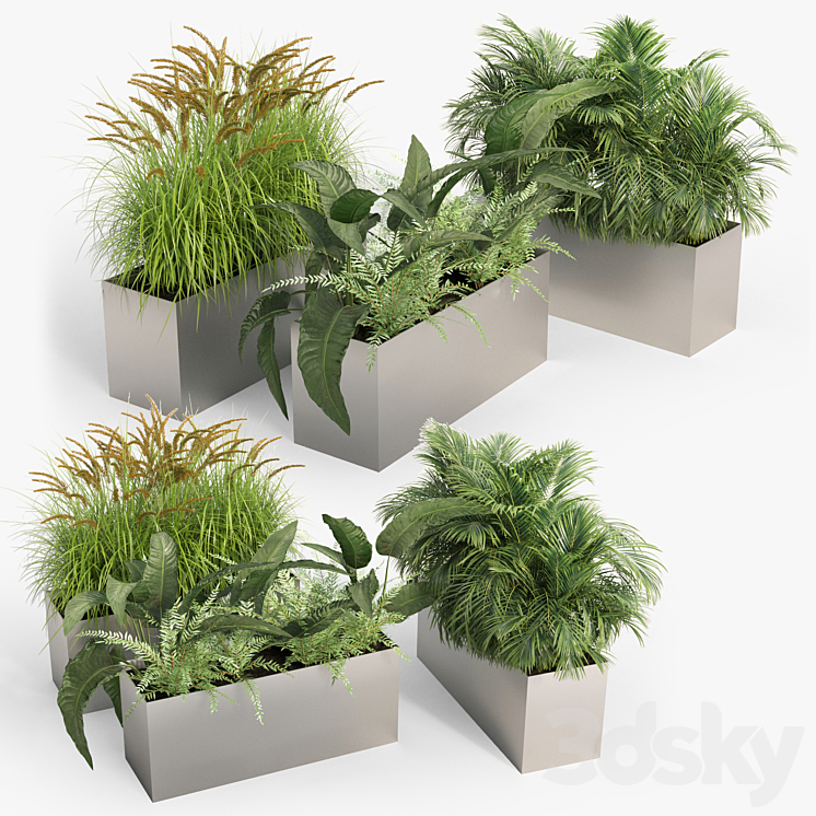Design Of Pot Rectangle - Outdoor - 3D model