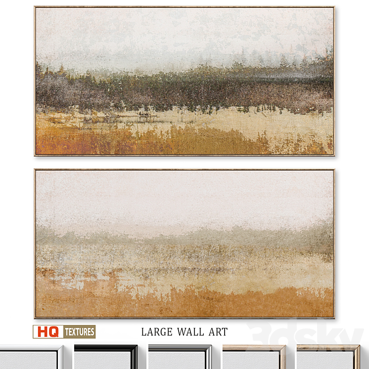 Panoramic Landscape Textured Wall Art C-648 - Frame - 3D model