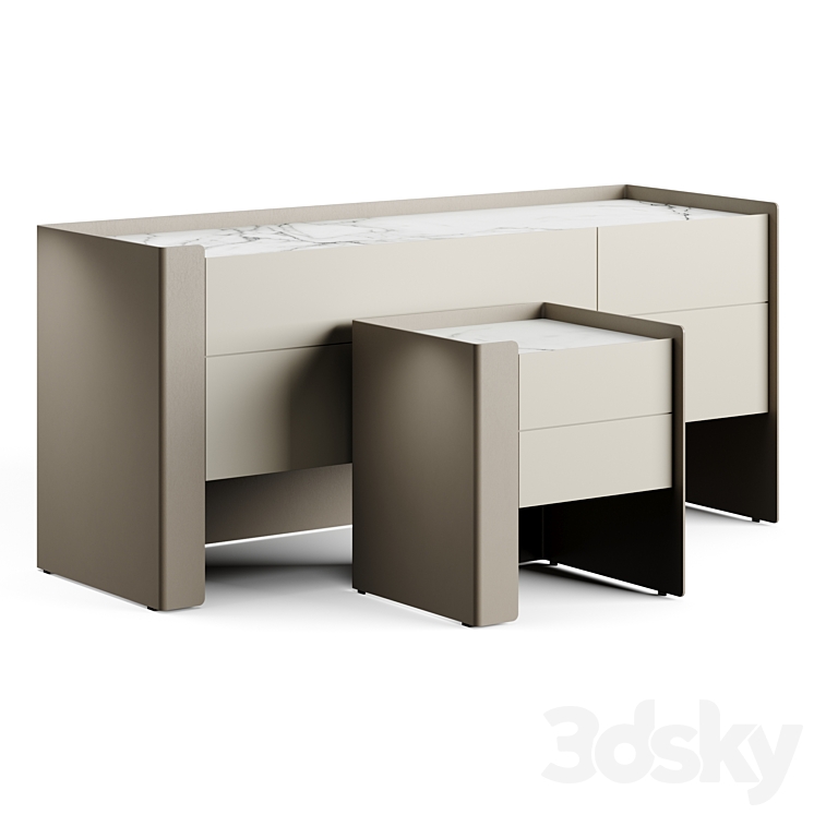 Poliform Chloe Living Collection - Sideboard & Chest of drawer - 3D model