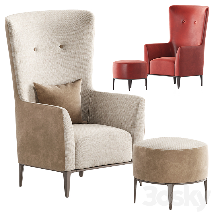 Poliform Gentleman Reserved - Arm chair - 3D model