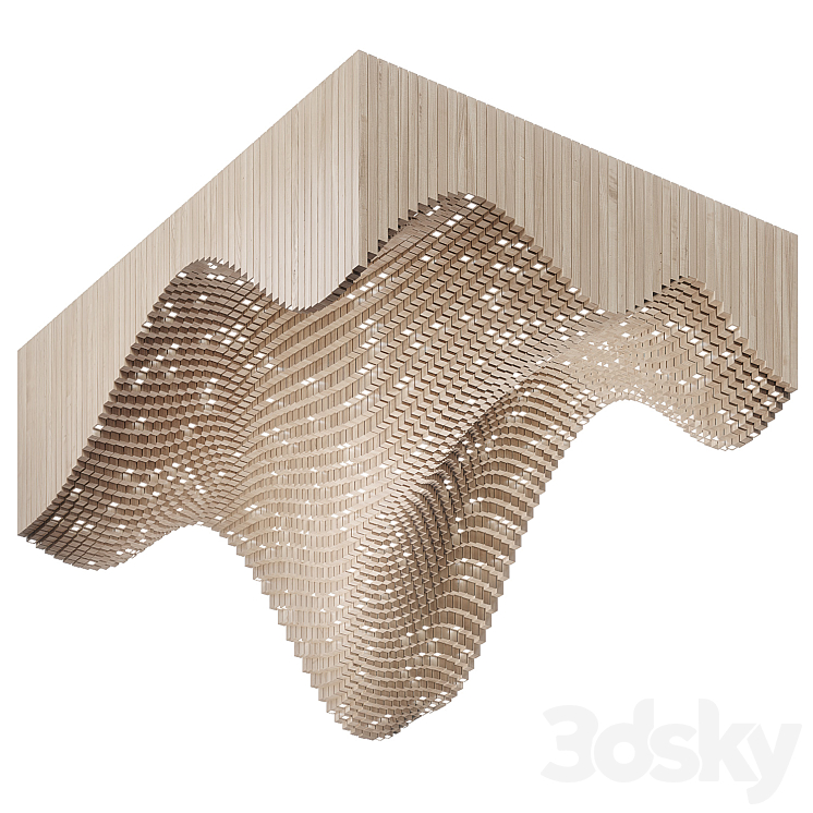 Parametric ceiling with lights - Other decorative objects - 3D model