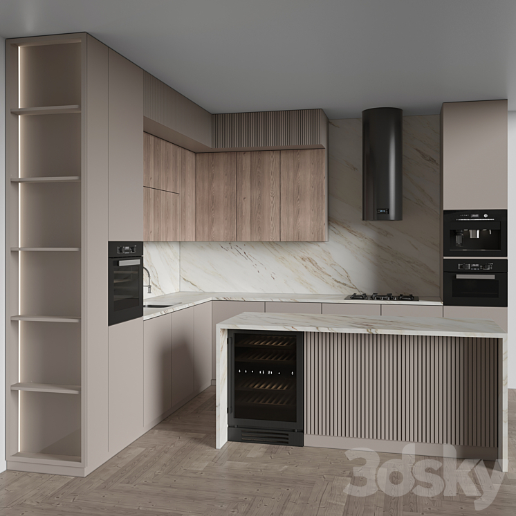 Kitchen Modern 88 (Corner Kitchen) - Kitchen - 3D model