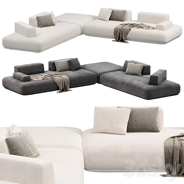 Yoko Sofa by Castello Lagravinese Studio, sofas - Sofa - 3D model
