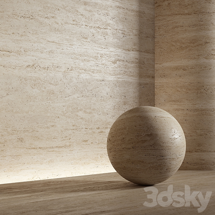 Stone material, travertine. 26, pbr, seamless - Stone - 3D model