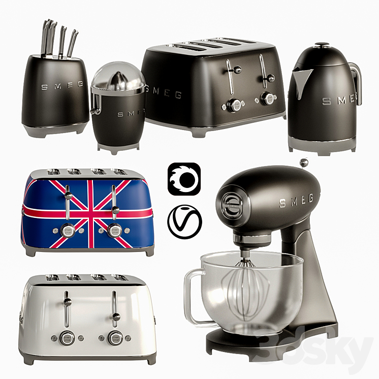 Set Cook SMEG - Kitchen appliance - 3D model