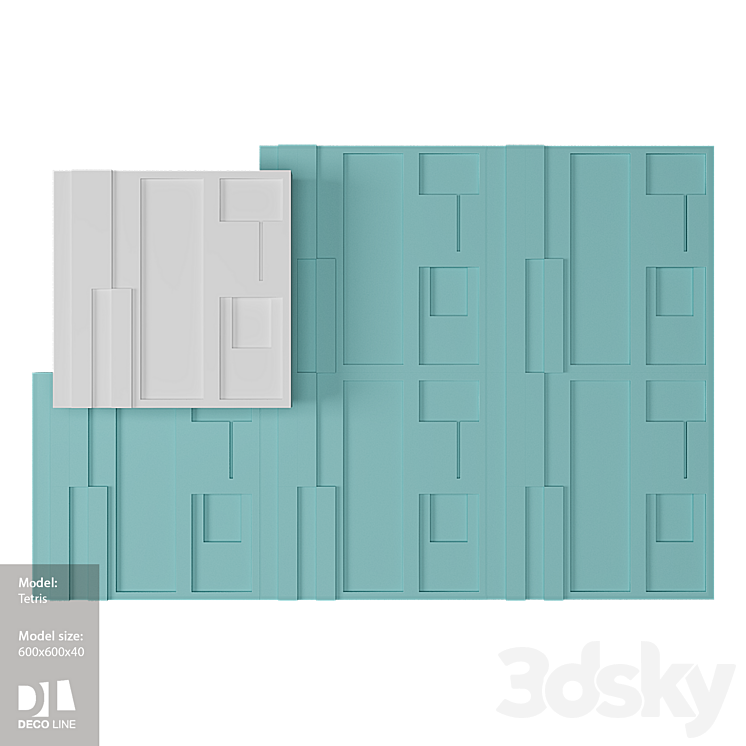 Tetris - 3D panel - 3D model