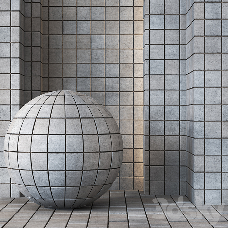 Concrete Paving Texture 4k - Seamless - Tile - 3D model