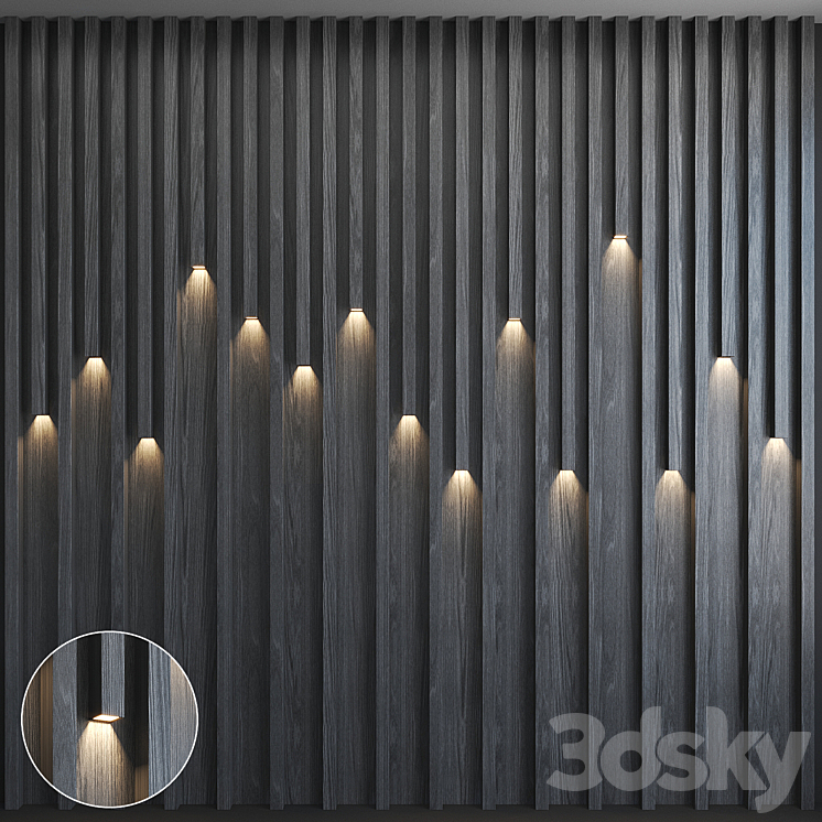 Fluted Panel 3D with lighting - Other decorative objects - 3D model
