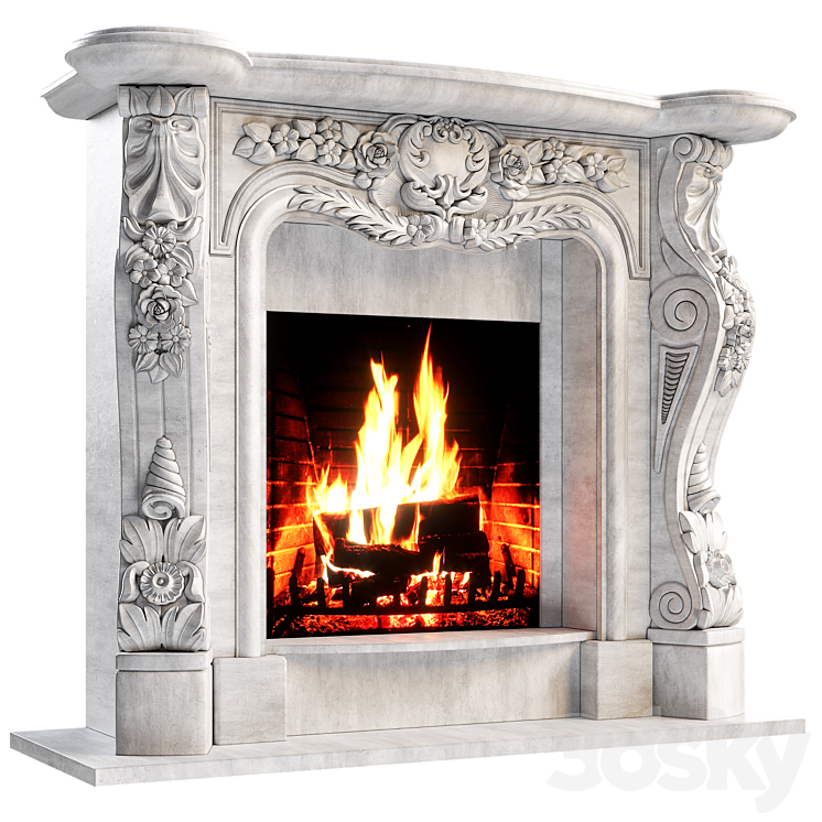 Fireplace in classic style - Fireplace - 3D model