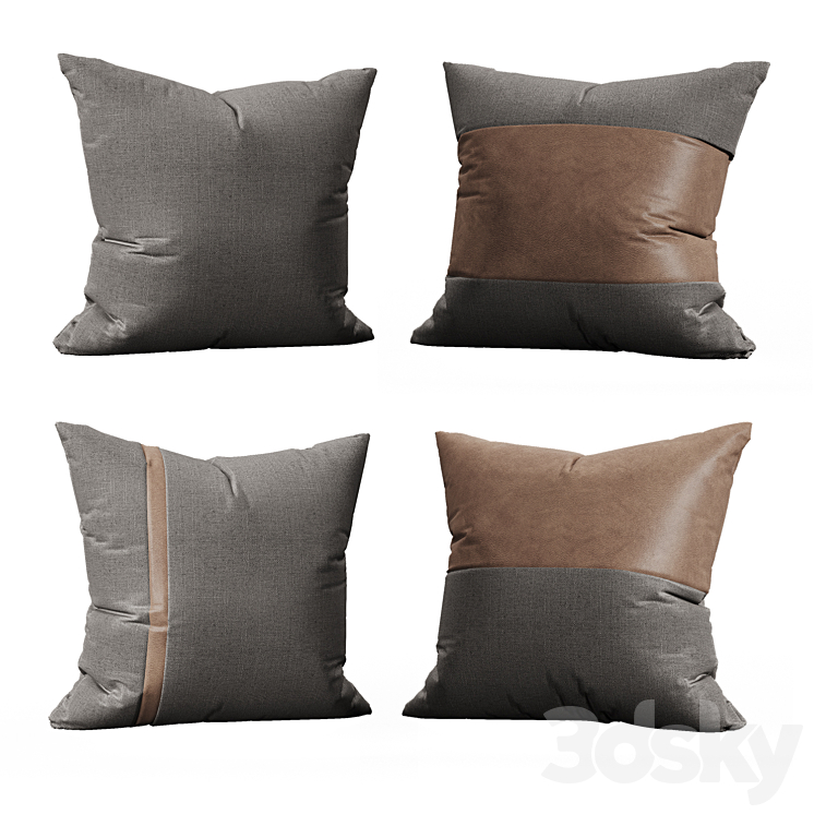 4 MODERN PILLOWS - Pillows - 3D model