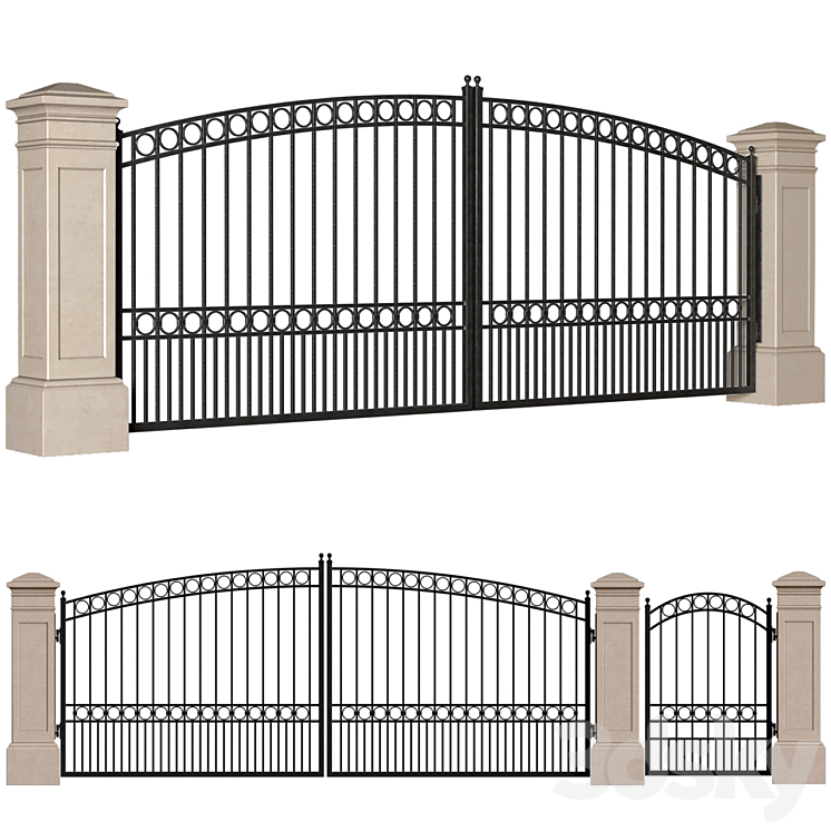 Forged gates in a classic style.Entrance Driveway Iron Gates Fence ...