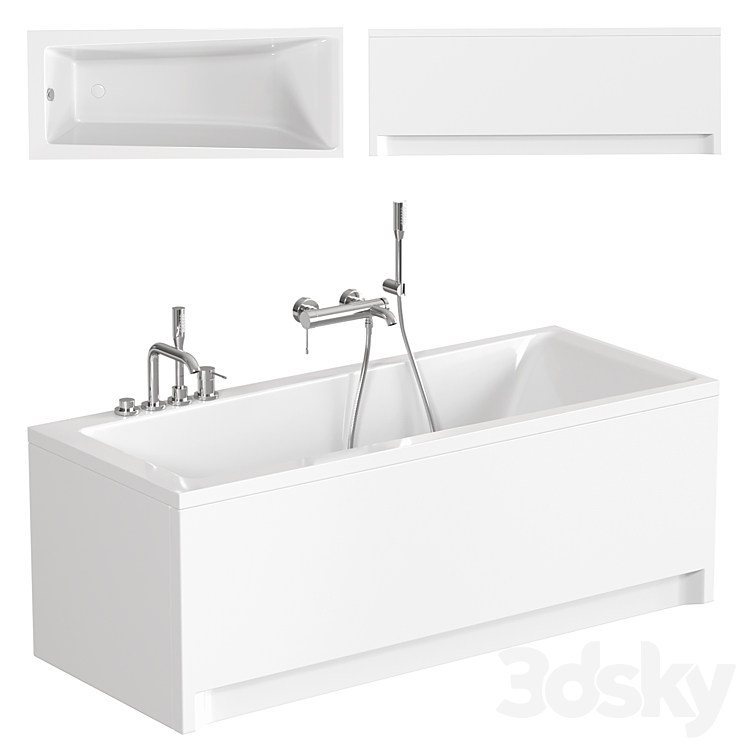 Bath Cersanit Lorena - Bathtub - 3D model