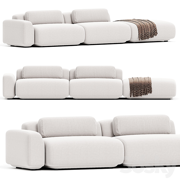 Boden Open End Sofa - Sofa - 3D model