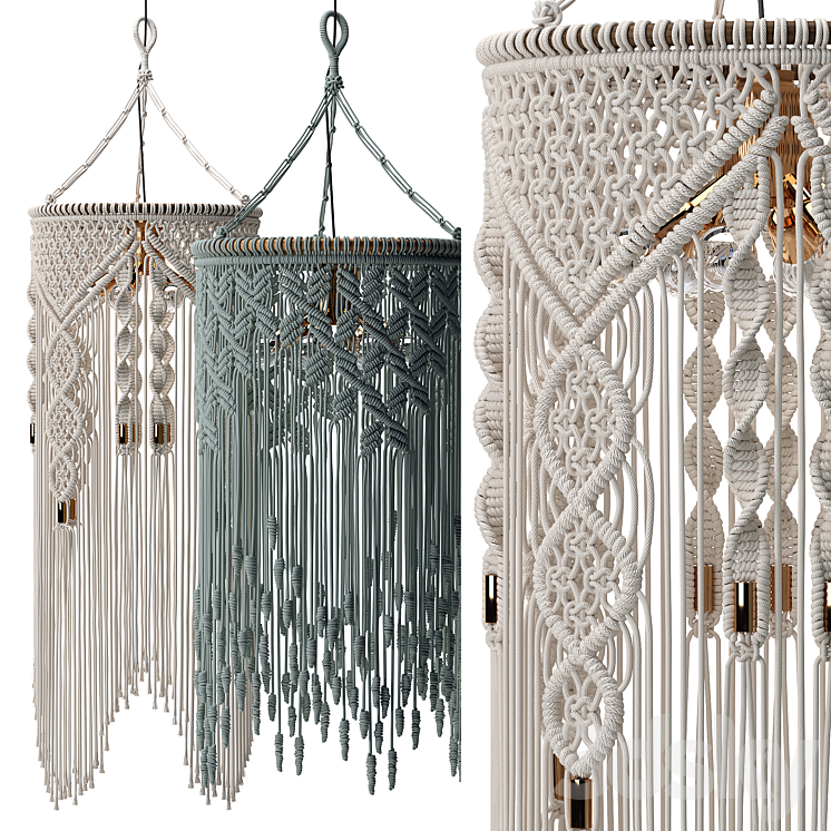 Macrame Pendant Lights 3 - Pendant light - 3D model