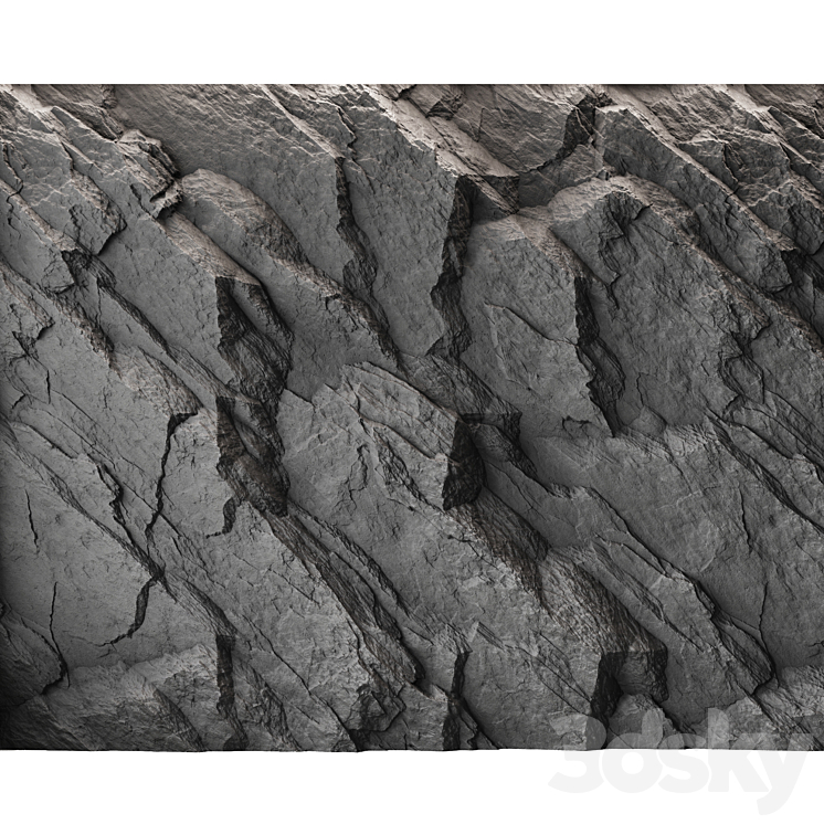 Rock cliff wall №67 - Stone - 3D model