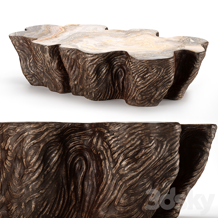 wooden trunk table - Table - 3D model