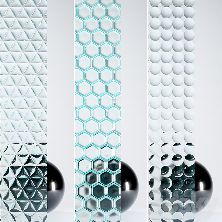 Glass 4K Materials V1-2 - 3 materials - Glass - 3D model