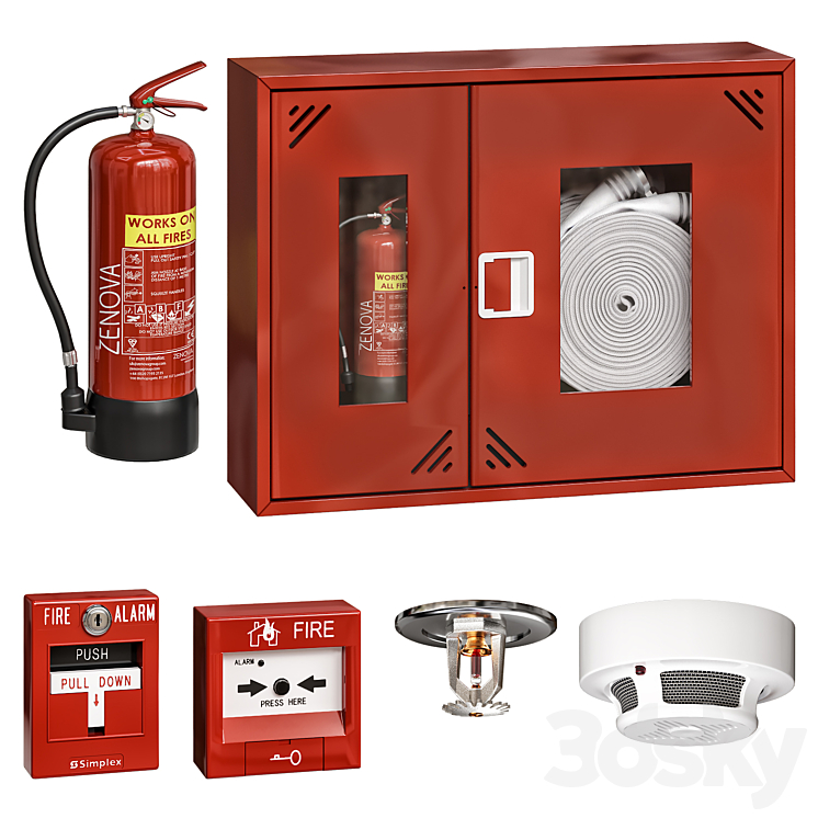fire fighting set - Miscellaneous - 3D model