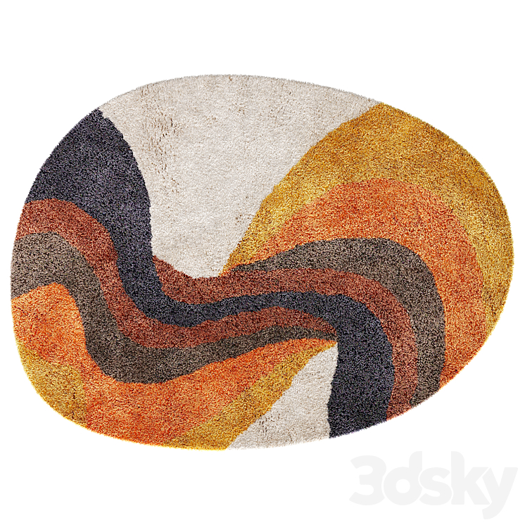 HKliving / Retro Swirl Rug - Carpets - 3D model