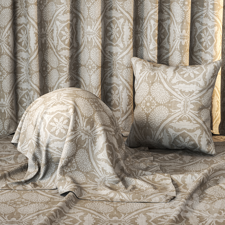 Classic Fabric Cotton Texture 4K - Seamless - 4 Color - Fabric - 3D model