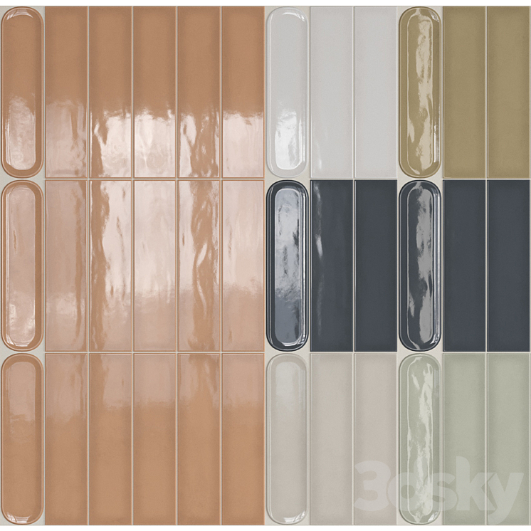 WOW Aquarelle - Tile - 3D model