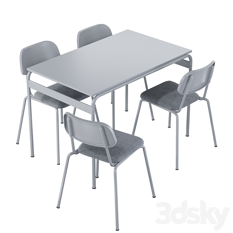 Ikea GRASALA - Table + Chair - 3D model