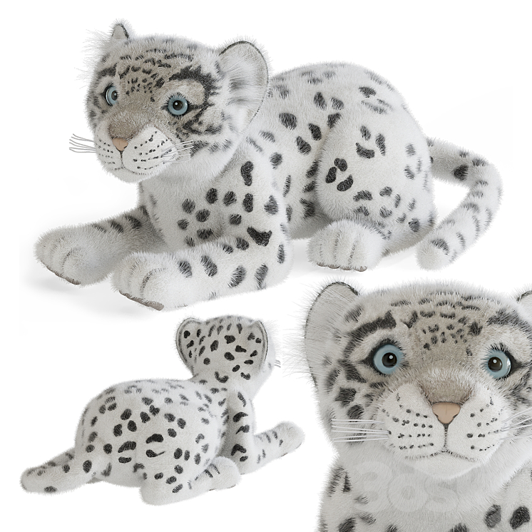 Snow Leopard. Soft toy - Toy - 3D model