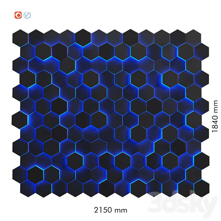 3D face panel - 3D panel - 3D model
