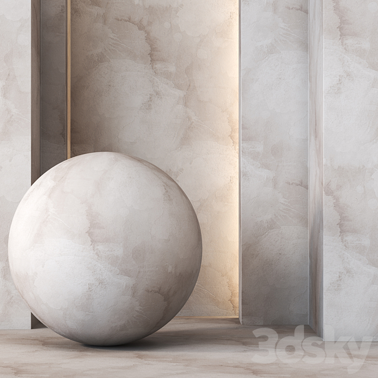 Decorative Plaster Texture 4K - Seamless - Wall covering - 3D model