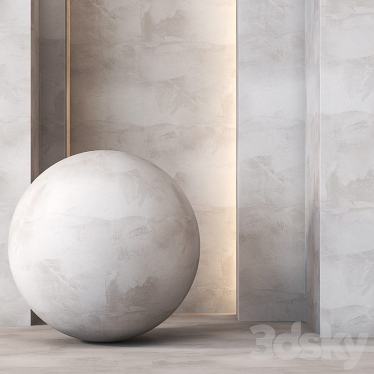 Decorative Plaster Wall Texture 4K - Seamless - Wall covering - 3D model