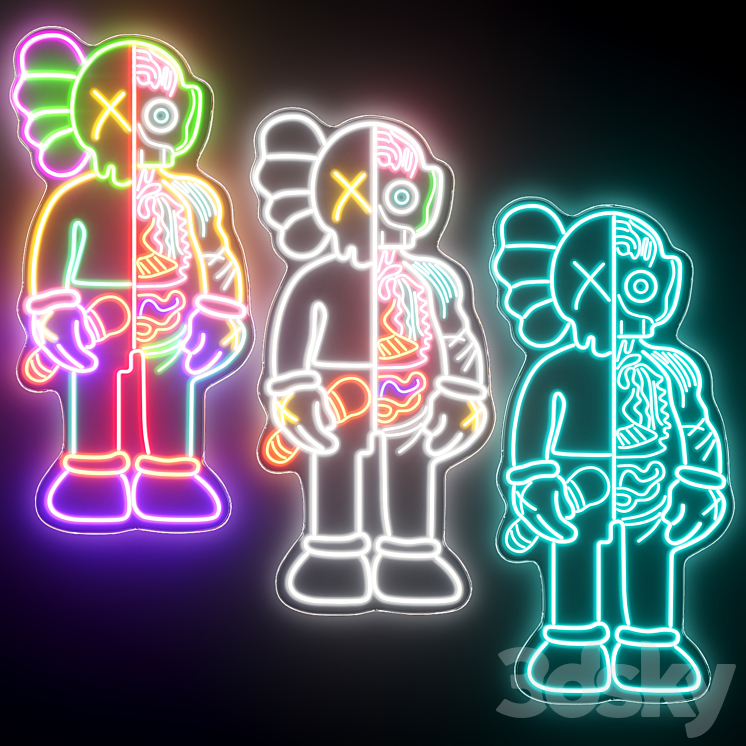 KAWS Neon Sign - Neon - 3D model
