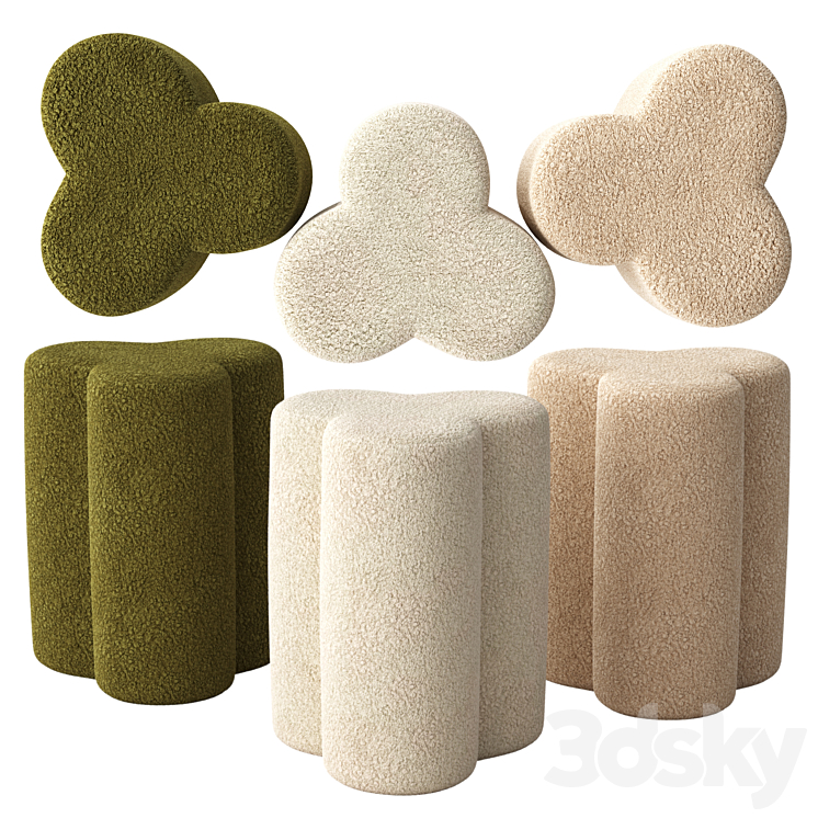 Clover Stool - Other soft seating - 3D model