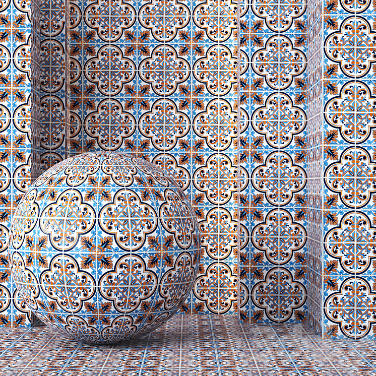 Moroccan Tile Texture 4K - Seamless - Tile - 3D model