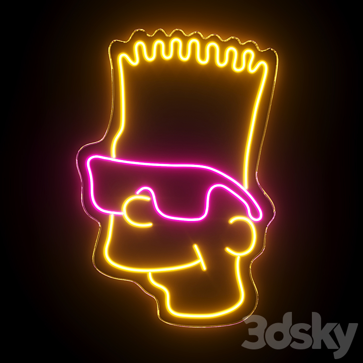 The Simpsons|Bart Simpson Neon Sign - Neon - 3D model