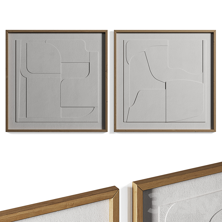 Rowan layered wall art - Frame - 3D model