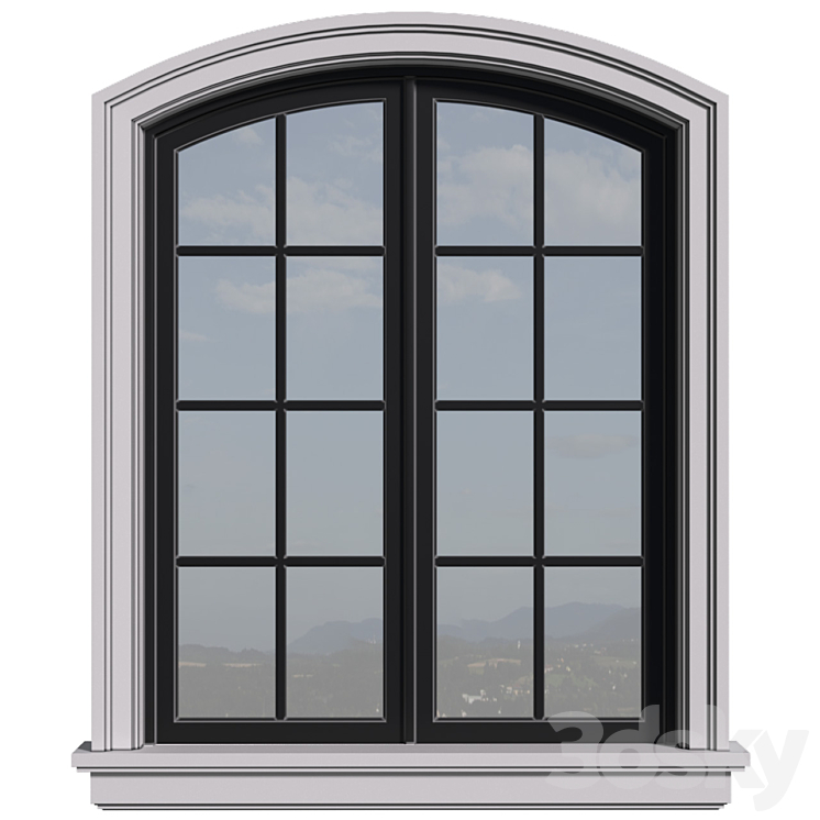 Arched aluminum facade window in a modern style.Exterior Street Window ...