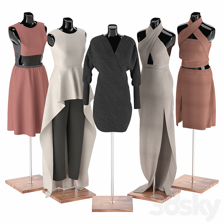 Mannequin Set Vol.001 - Clothes - 3D model