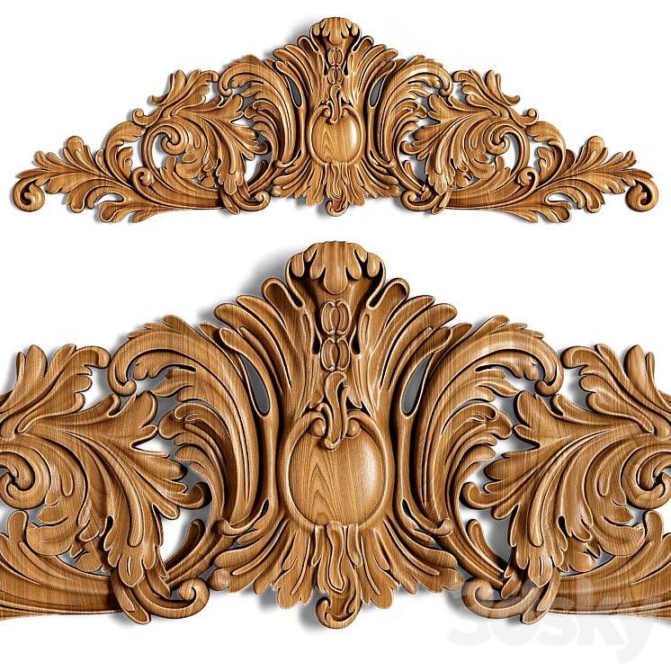 Carved Cartouche 003 - Decorative plaster - 3D model
