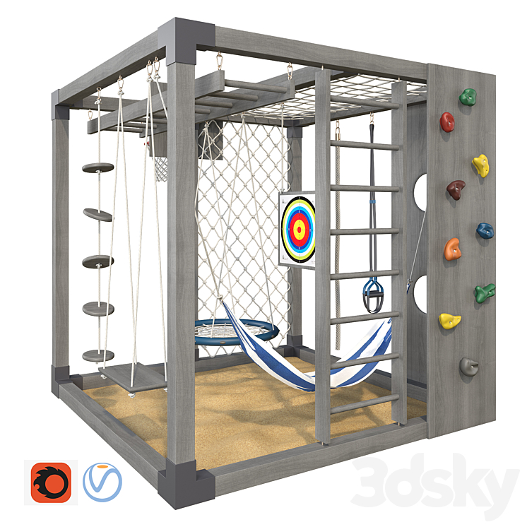 Sports game complex "Game cube 3". Playground - Playground - 3D model