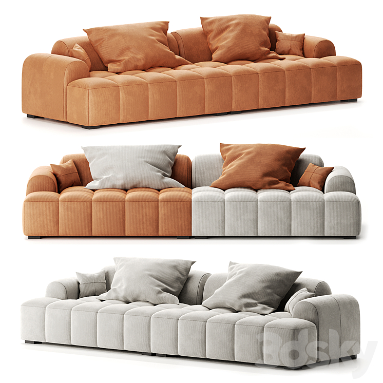 Extra Long Modern Sofa by Litfad - Sofa - 3D model