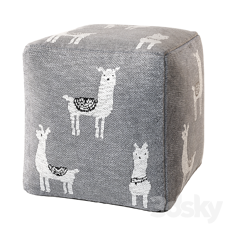 Pouf LAMA gray by Bloomingville - Other soft seating - 3D model